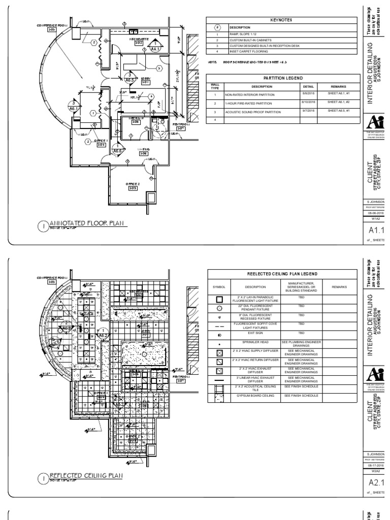 Annotated Floor Plan 1: Keynotes | PDF | Wall | Door