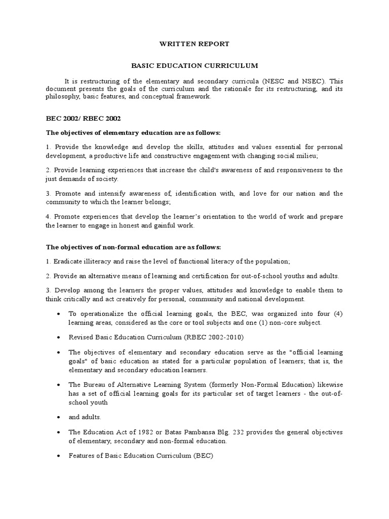 Bec 2002 - Rbec | PDF | Curriculum | Learning