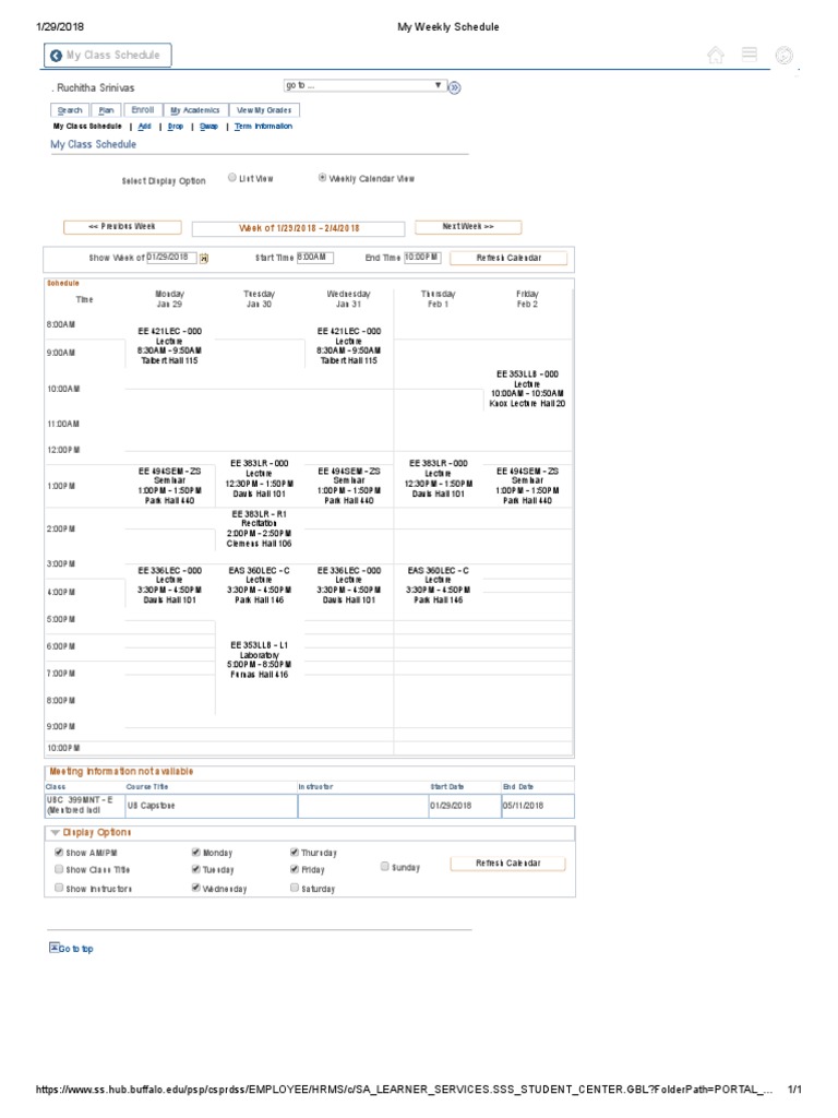 My Weekly Schedule | PDF