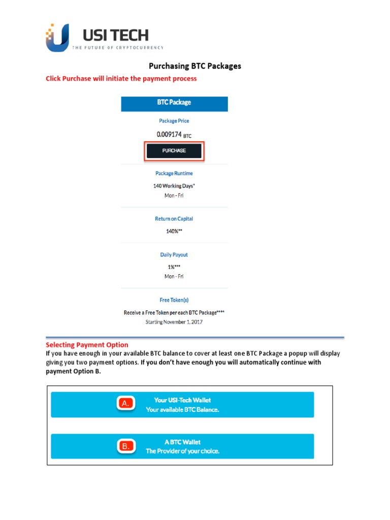 Guide to Purchasing BTC Packages through Payment Options A and B ...
