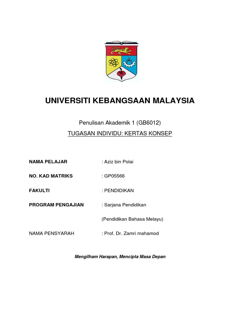 Kertas Konsep Penulisan Akademik 1 | PDF