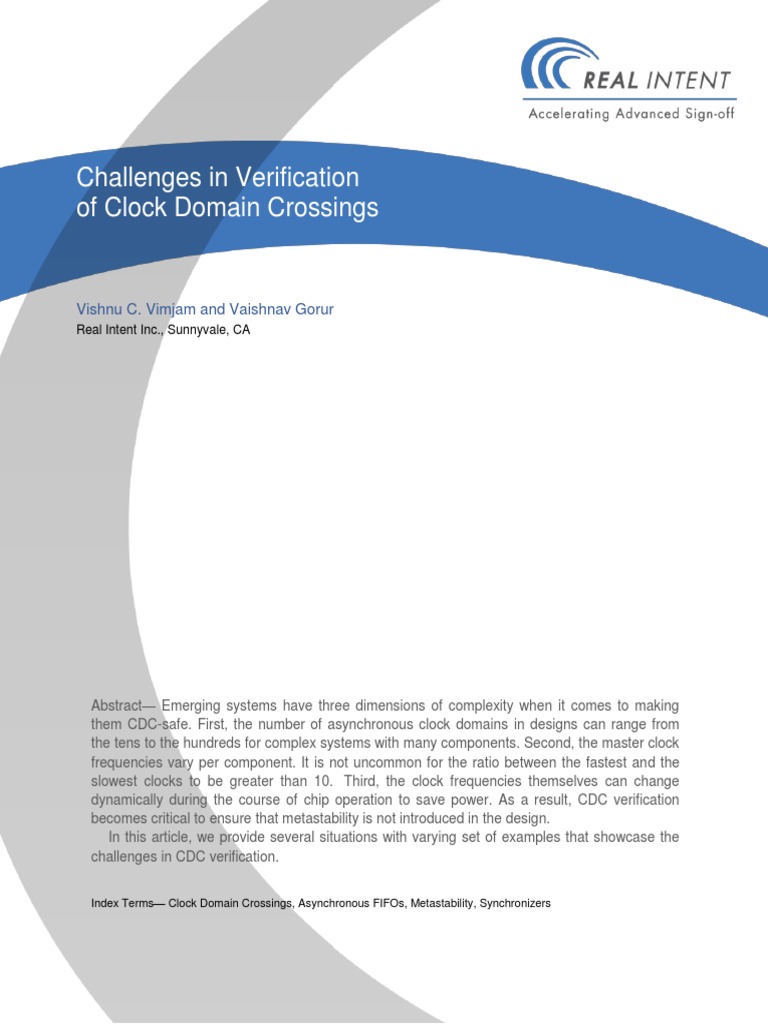 Challenges in Verification of Clock Domains | PDF | Feedback | Computer Engineering