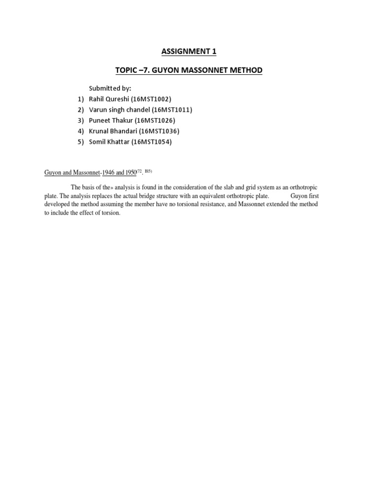 Analysis of Bridge Structures Using the Guyon-Massonnet Orthotropic Plate Method: A Student ...