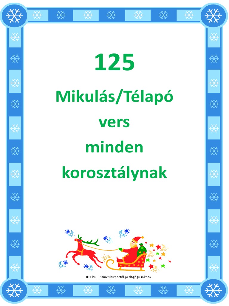 125 Mikulas Telapo Vers Kicsiknek Iskolasoknak Felnotteknek | PDF