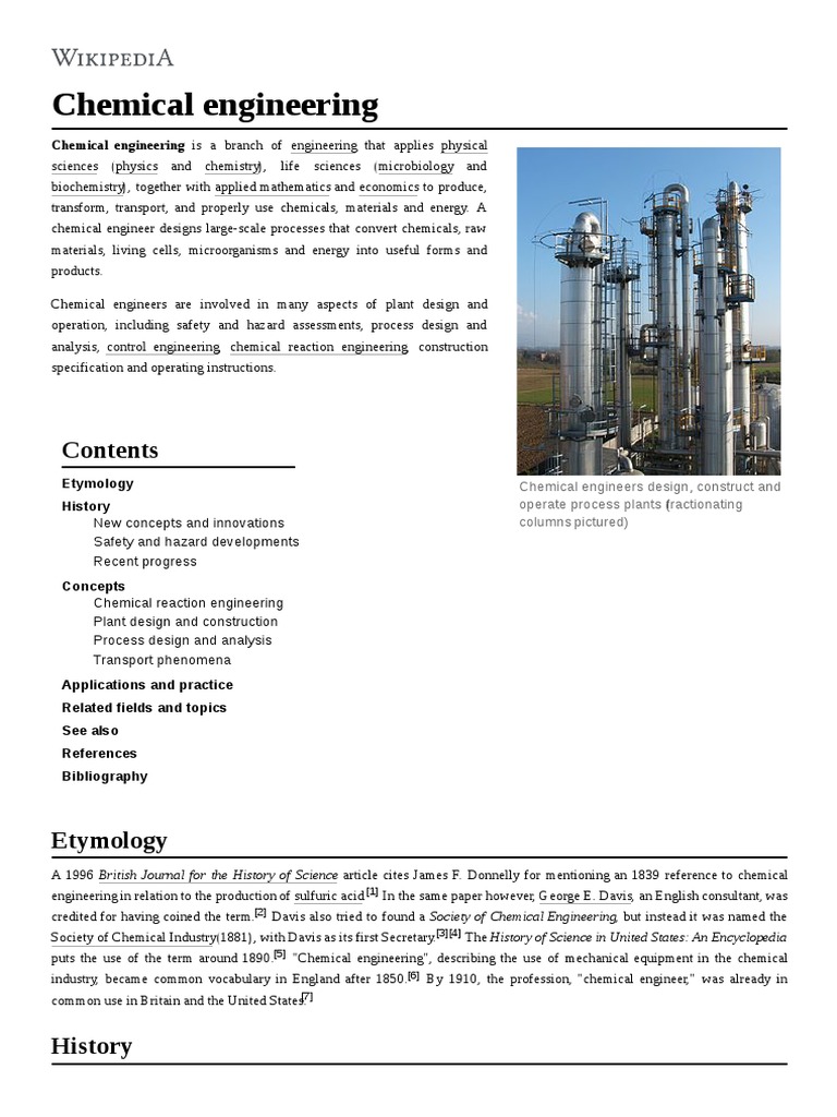 Chemical Engineering | PDF | Chemical Engineering | Science And Technology