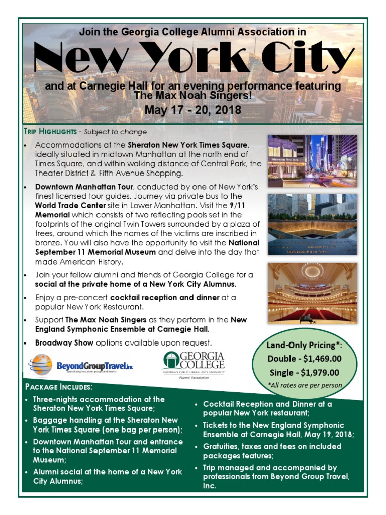 Georgia College NYC Flyer | PDF | New York City | Baggage