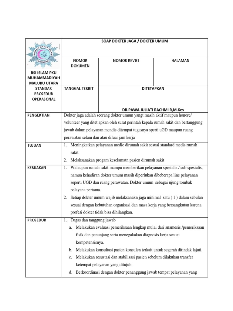 Soap Dokter Jaga | PDF
