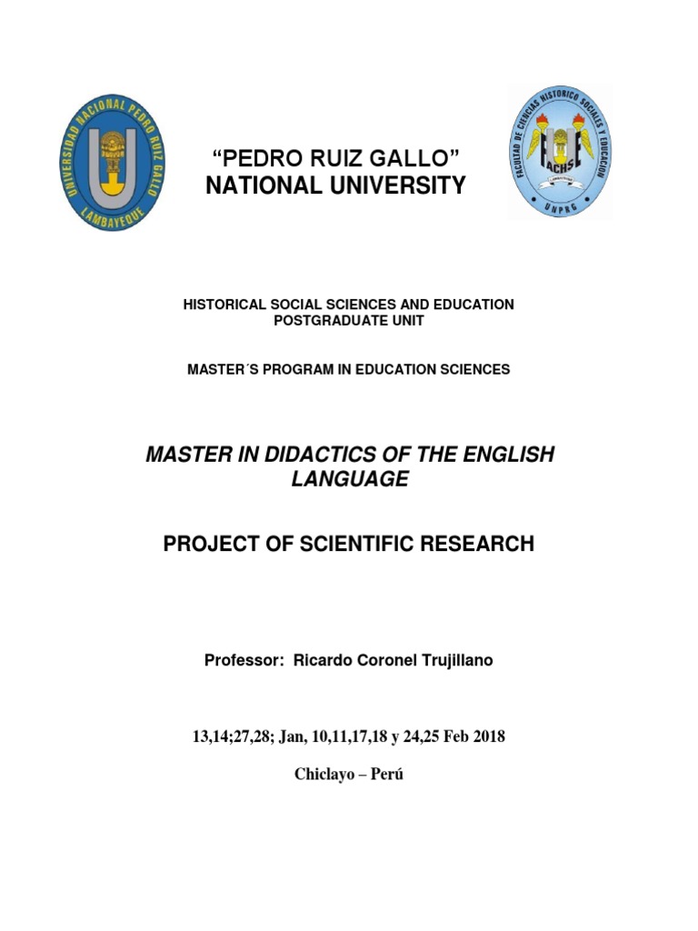 Master's in English Didactics Project | PDF | Scientific Method ...