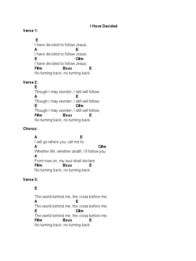 I Have Decided Lead Sheet | PDF