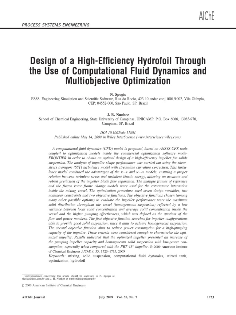 Design Of A High Efficiency Hydrofoil Through The Use Of Computational Fluid Dynamics And