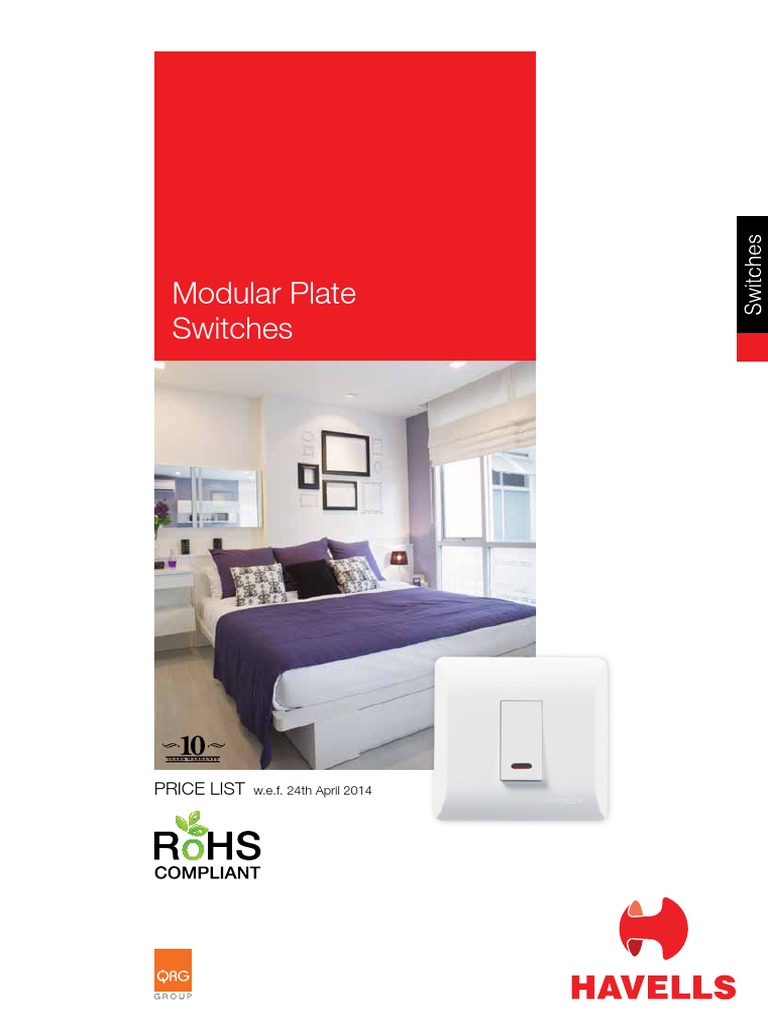 Havells Combined Price List Modular Switch | PDF | Electrical Connector ...