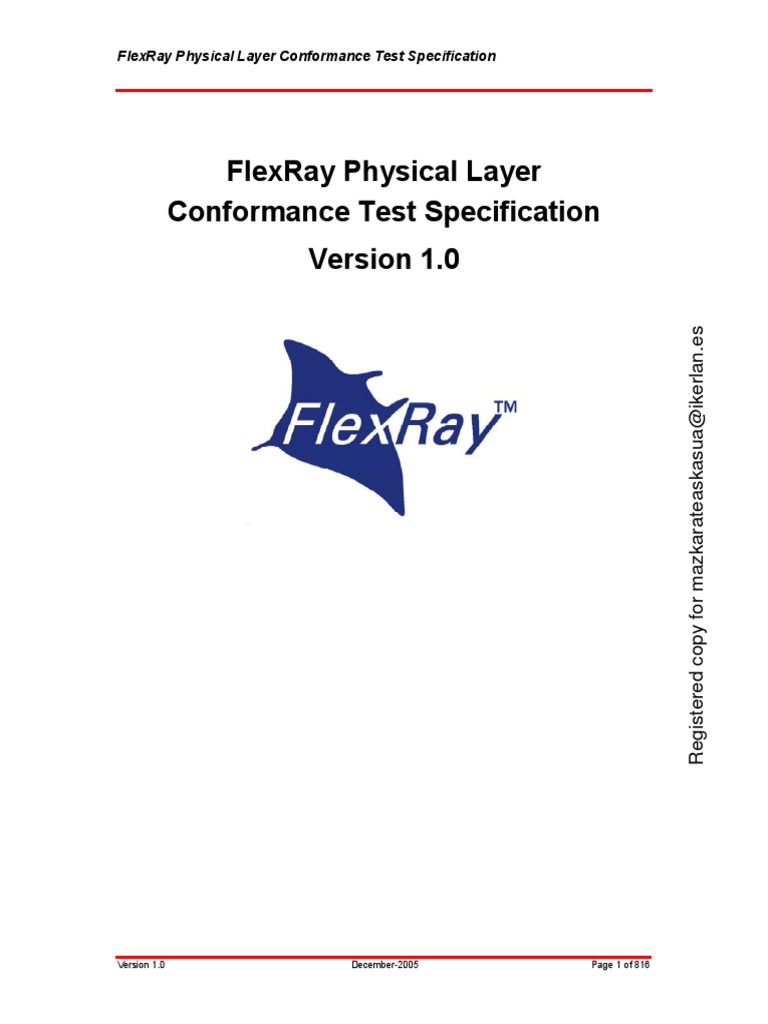 Flexray - Physical Layer Conformance Test Specification V1.0 | PDF ...
