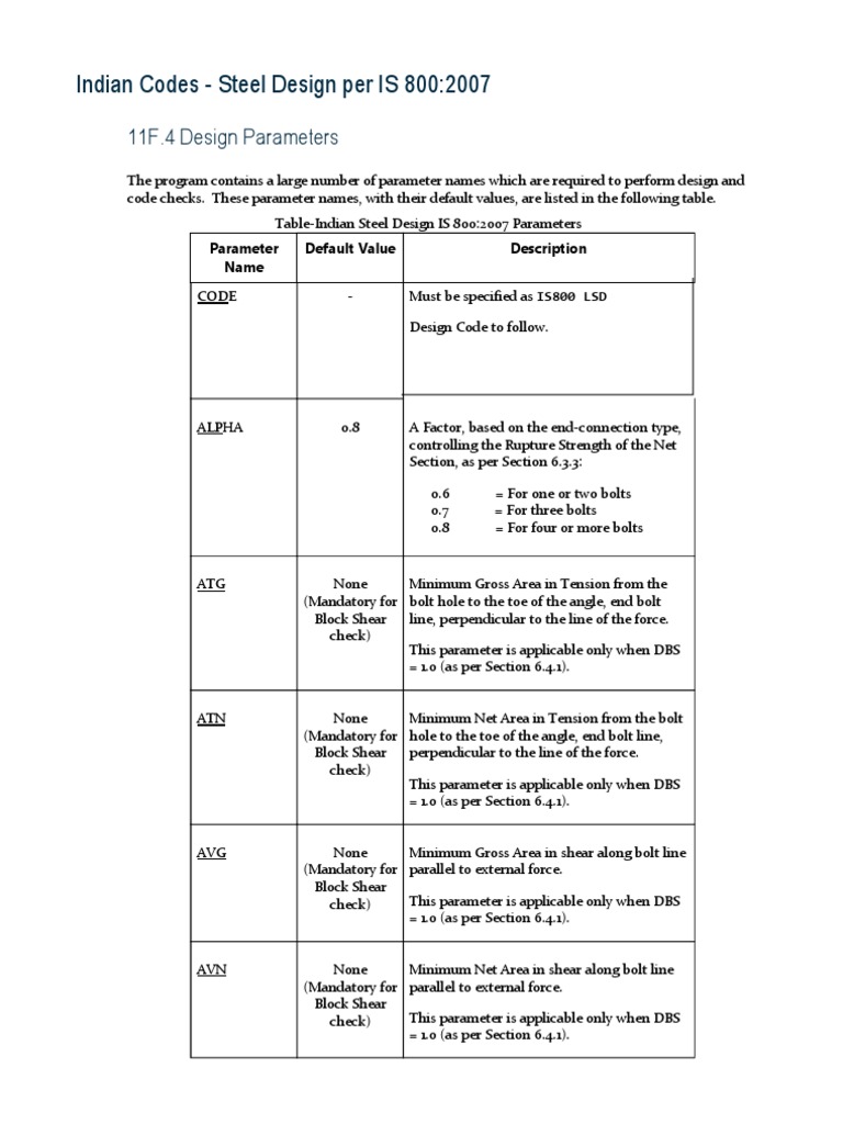 Indian Codes - Steel Design Per IS 800:2007 | PDF | Beam (Structure ...