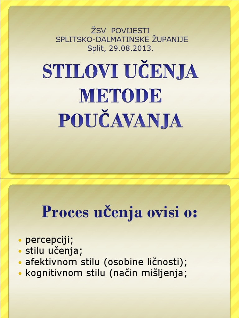 Stilovi Ucenja Ucenika | PDF