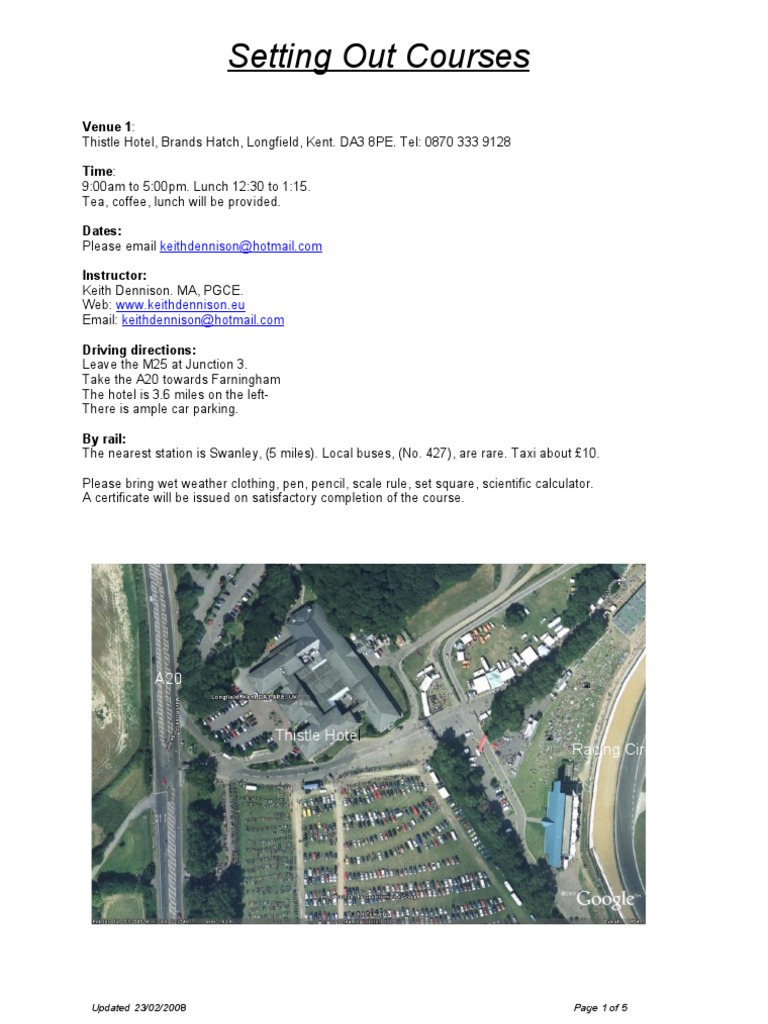 Setting Out Courses: Venue 1 | PDF | Surveying | Ellipse