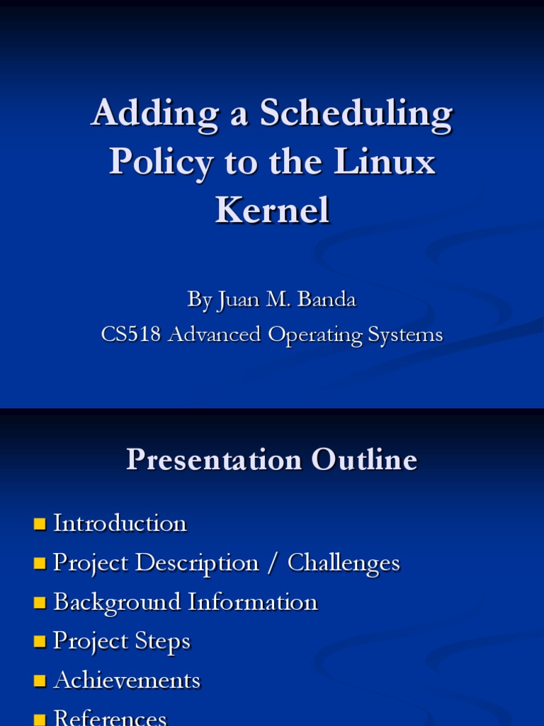 Adding A Scheduling Policy To The Linux Kernel | PDF | Scheduling (Computing) | Linux