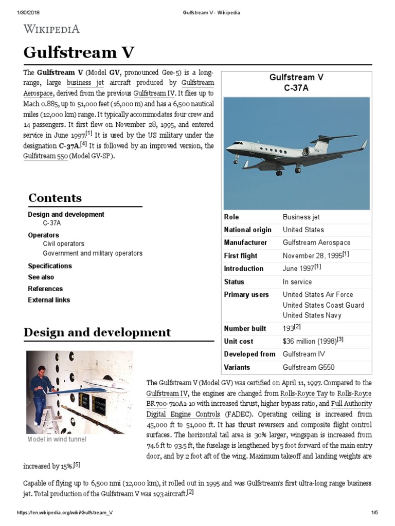 Gulfstream V | PDF | Aviation | Aircraft