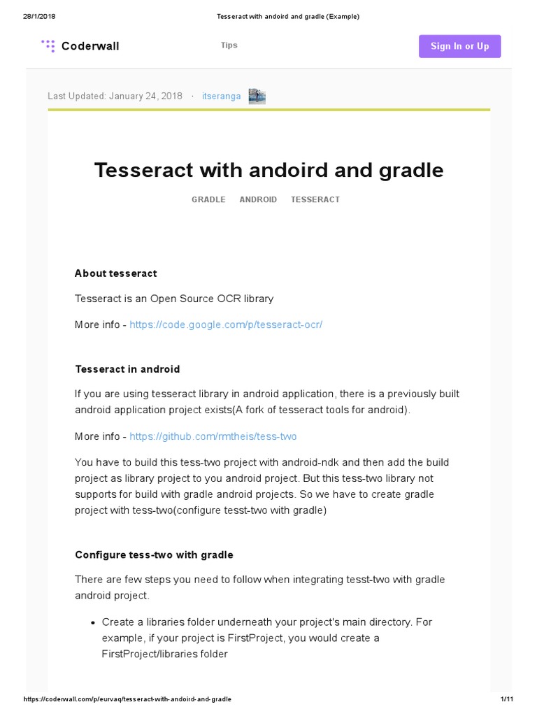Tesseract With Andoird And Gradle Example Pdf Android Operating System Library Computing