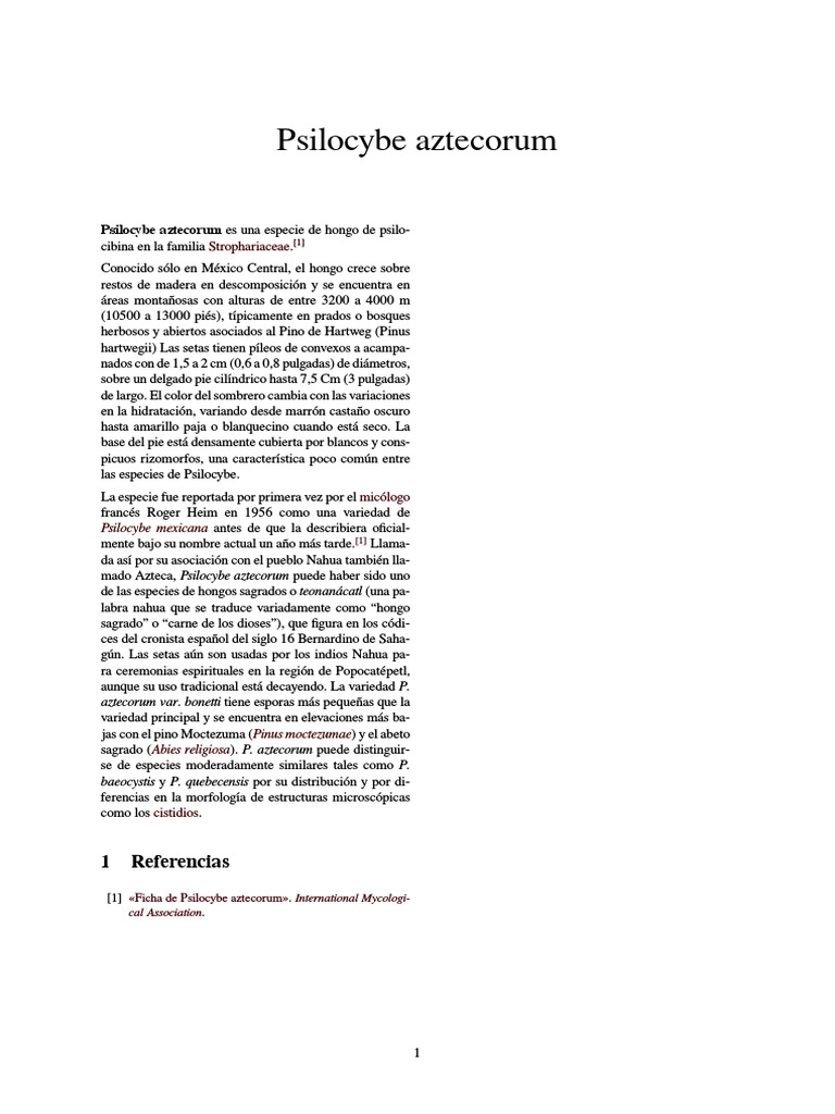 Psilocybe Aztecorum | PDF | Tipos de hongos | Chamanismo