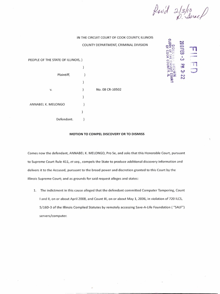 Criminal Cases Motion Compel Discovery or Dismiss | PDF | File Transfer ...