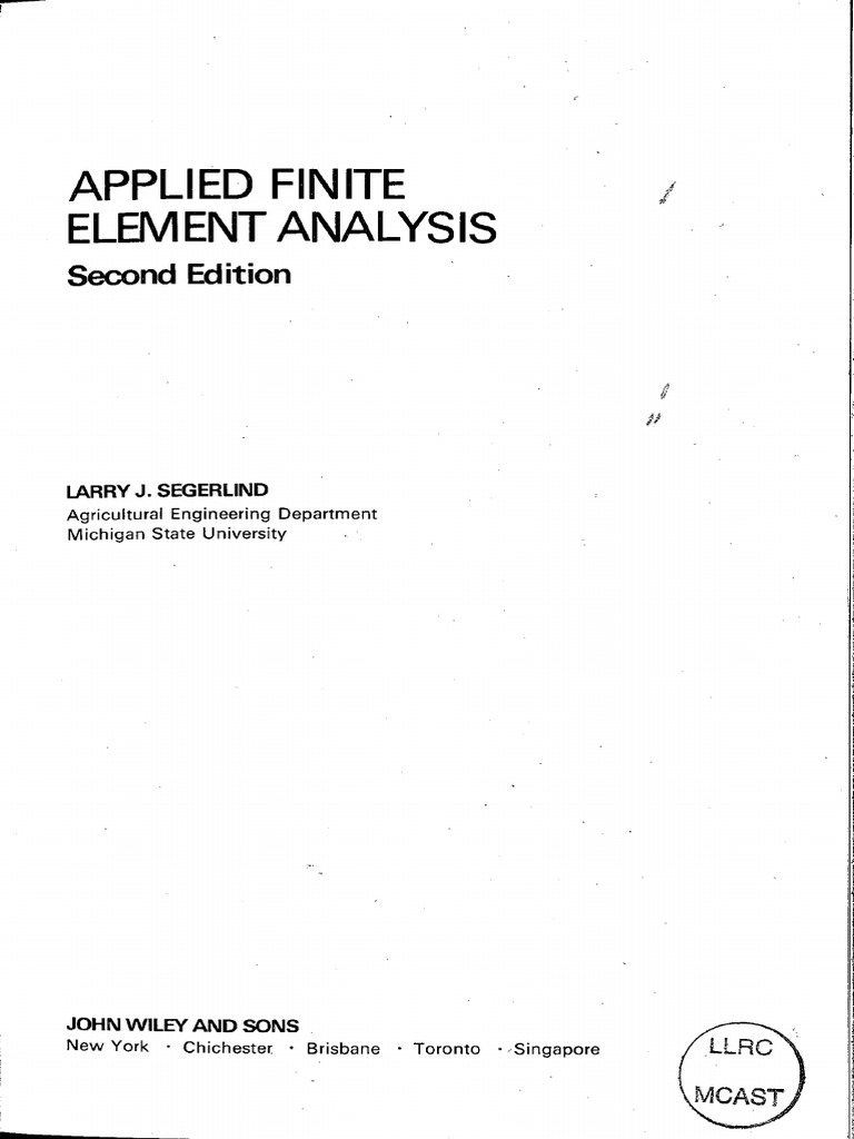 Applied Finite Element Analysis PDF | PDF | Finite Element Method | Stress (Mechanics)