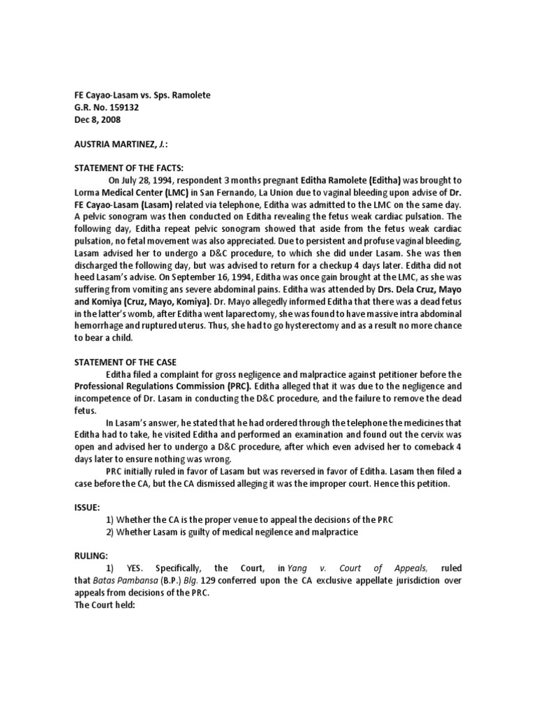 FE Cayao-Lasam vs. Sps. Ramolete - G.R. No. 159132 - Dec 8, 2008 ...