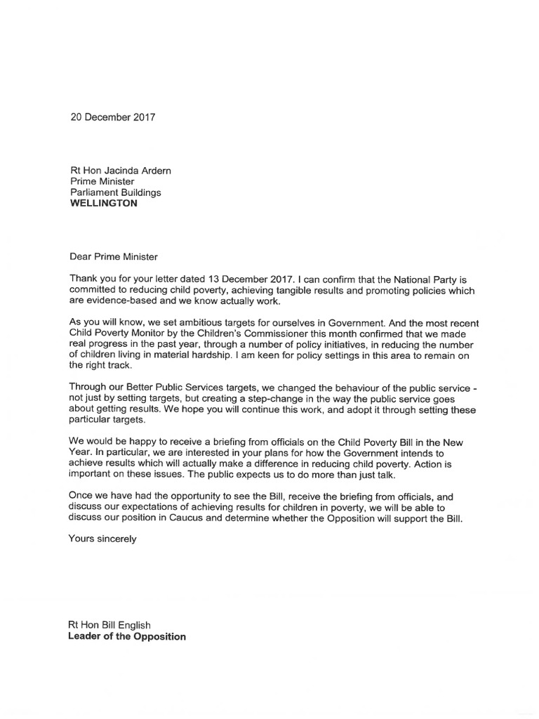 Child Poverty Letters