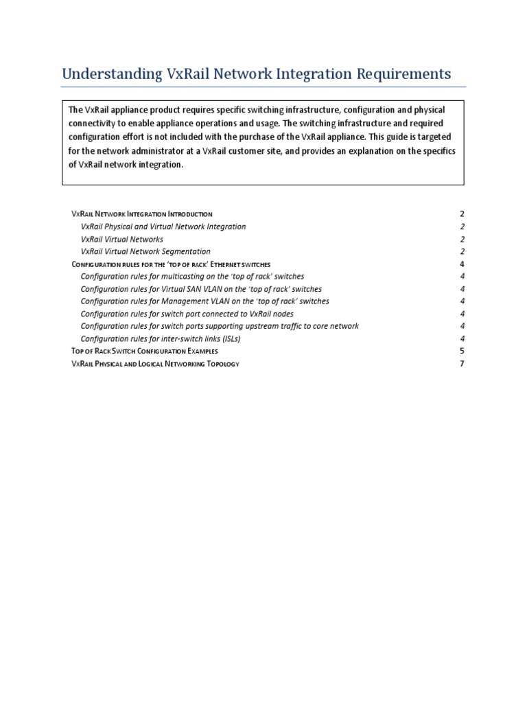 Understanding VxRail Network Integration Requirements | PDF | Computer ... Understanding VxRail Network Integration Requirements | PDF | Computer ...
