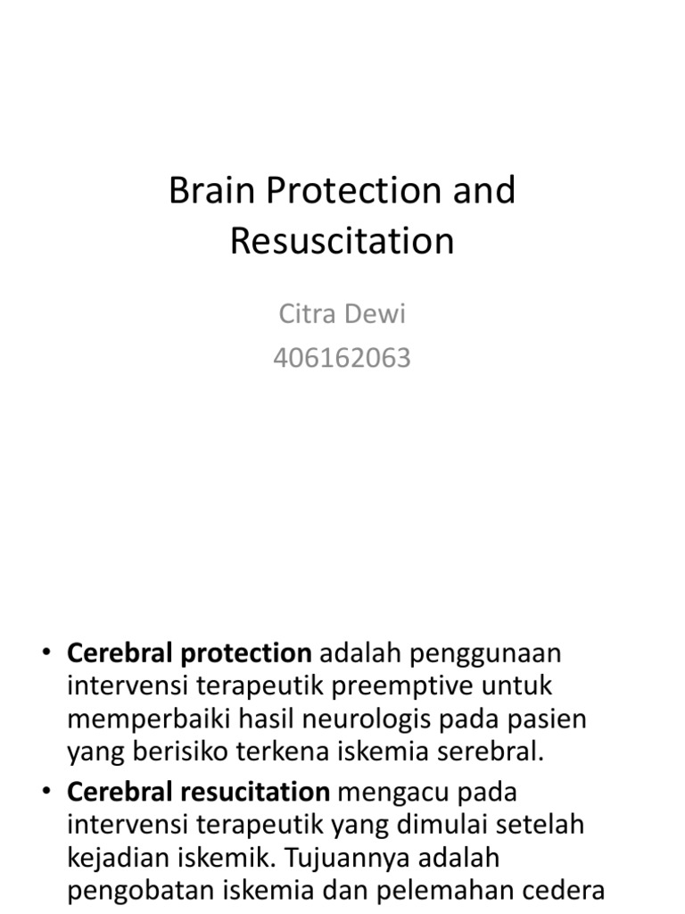 Brain Protection and Resuscitation | PDF | Calcium In Biology | Stroke