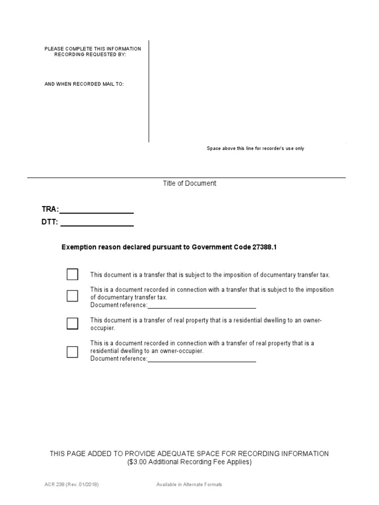 238 Recorder Cover Sheet | PDF