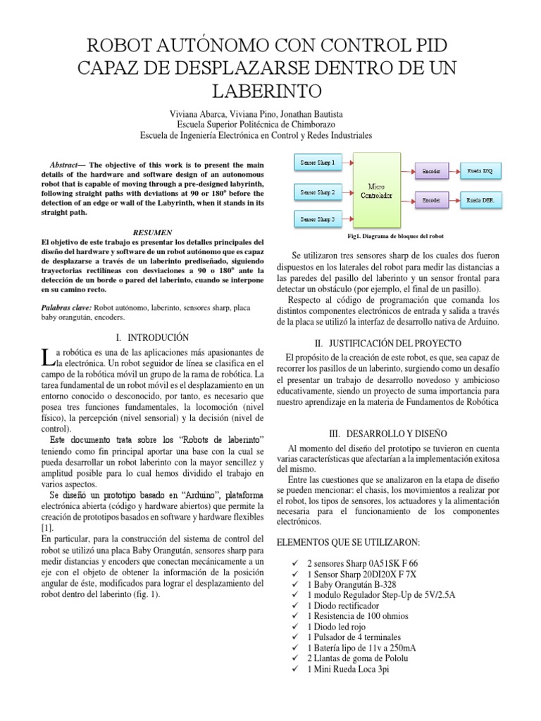 Robot Laberinto Con Control PID | PDF | Arduino | Robot