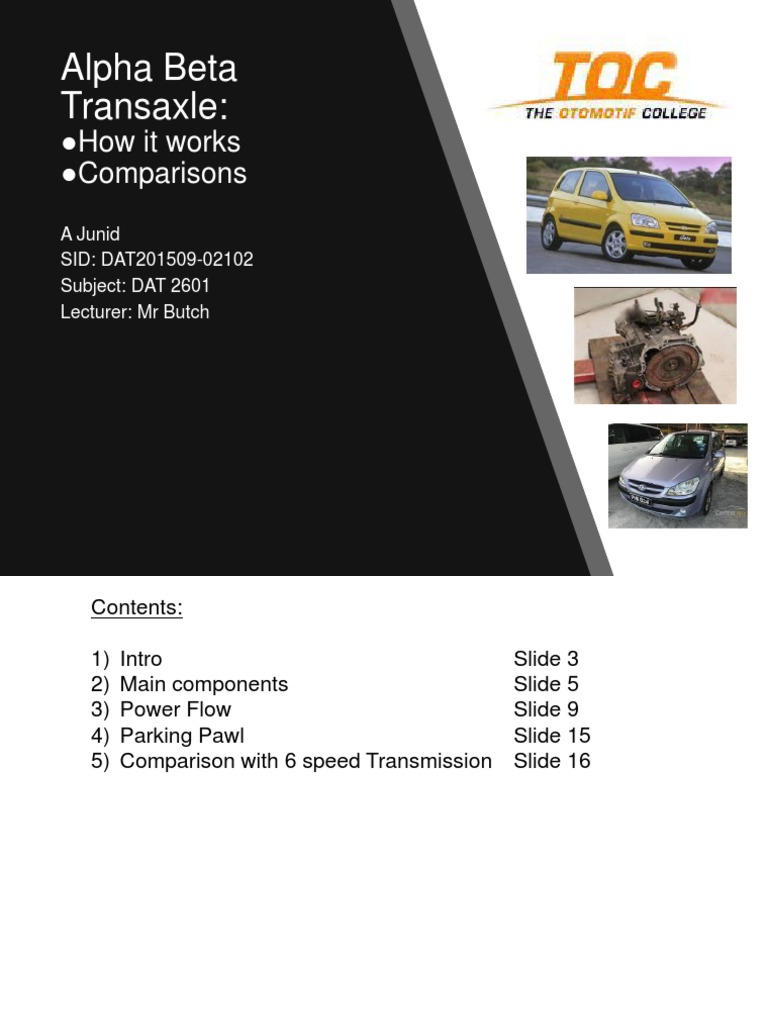 How The Alpha Auto Transaxle Works | PDF | Clutch | Automatic Transmission