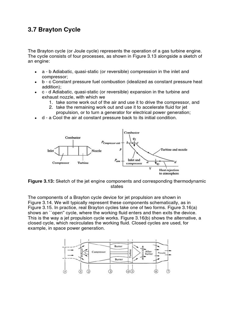 Brayton cycle (or Joule cycle).pdf | Jet Engine | Turbine