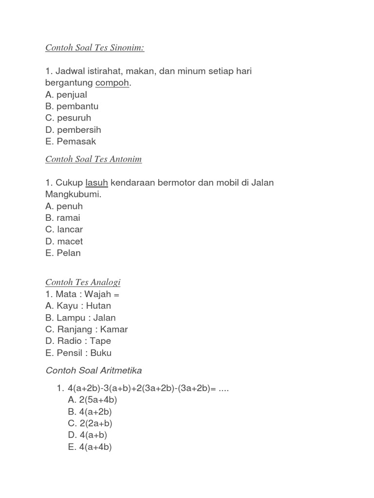 Contoh Soal Tiu | PDF