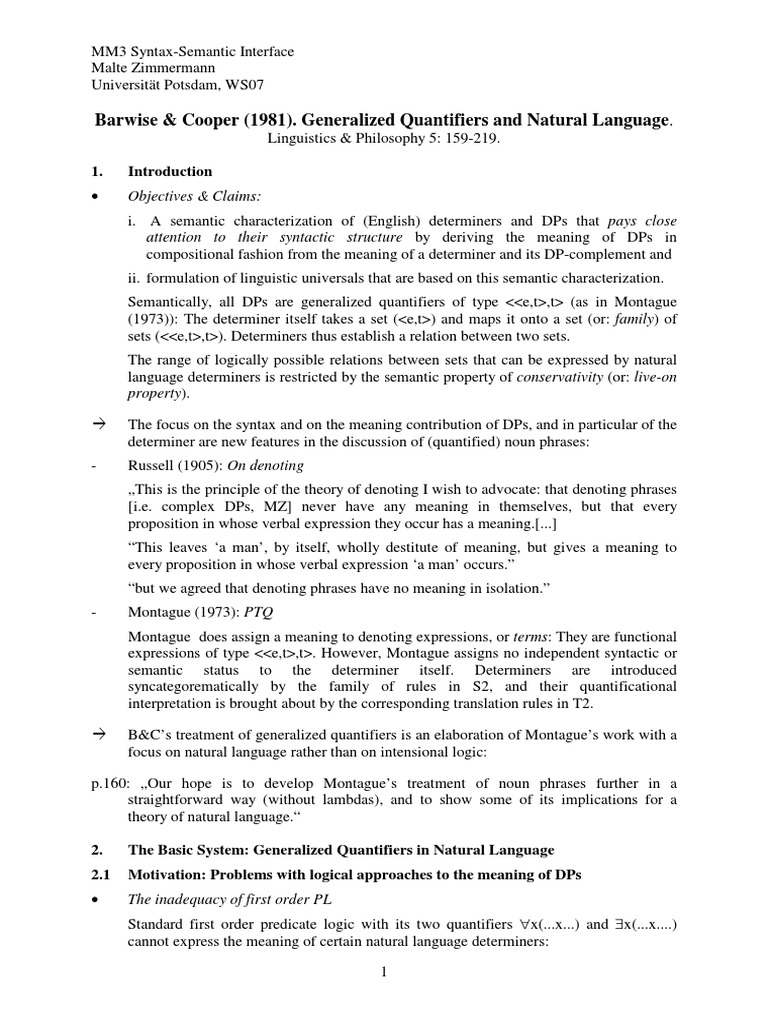 GQT - Handout by Zimmermann | PDF | First Order Logic | Interpretation ...