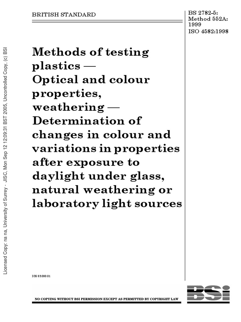 BS 2782 Part 5 1999 | PDF | International Organization For ...