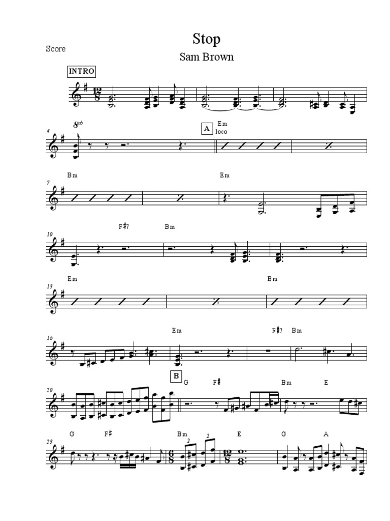 Stop - Sam Brown | PDF