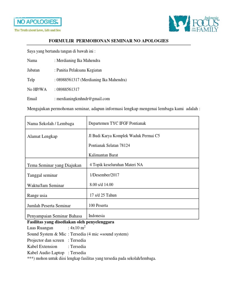 Form Pengajuan Seminar Na | PDF