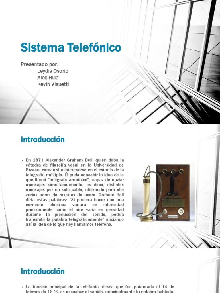 Sistema Telefonico | Central telefónica | Teléfono