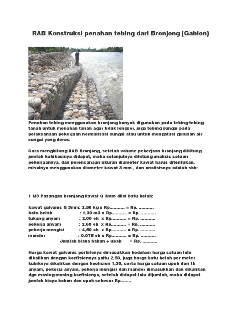 Perhitungan RAB Rip Rap | PDF