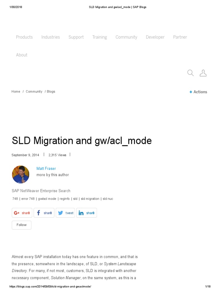 SLD Migration and GW - Acl - Mode - SAP Blogs | PDF | Java (Programming ...