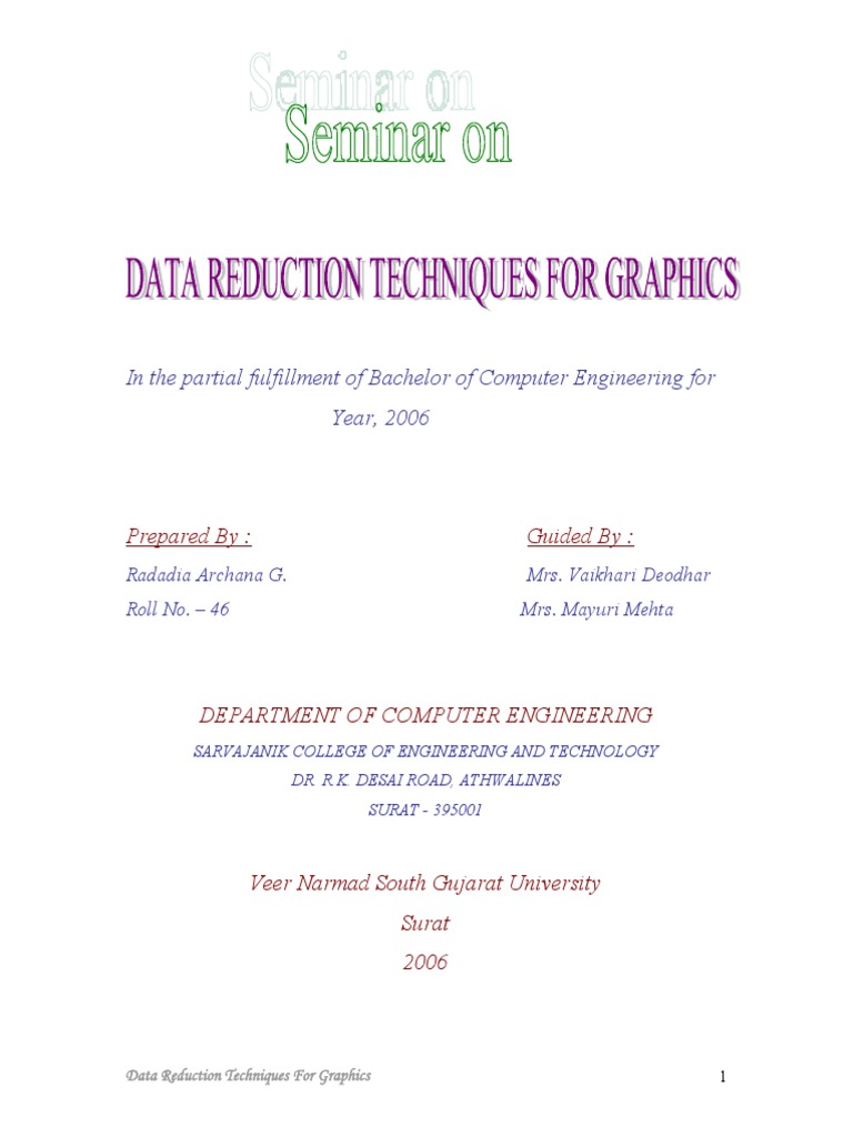 Data Reduction Tech For Graphics-REPORT | PDF | Data Compression | Code