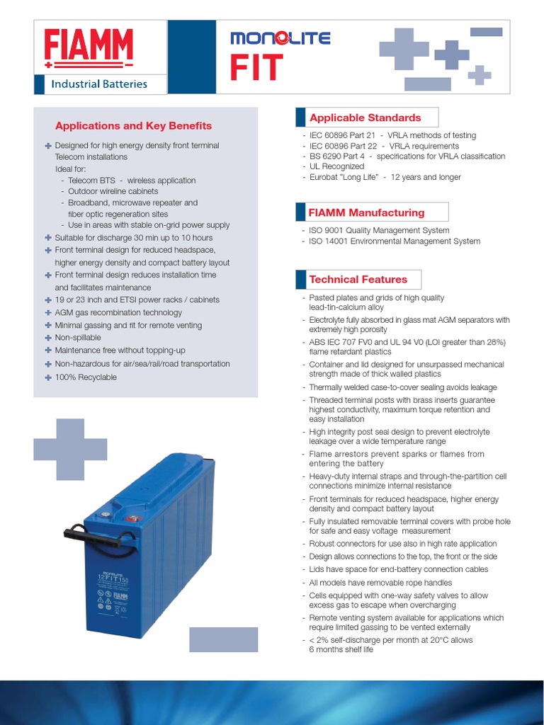Fiamm Fit Battery Range | PDF | Battery (Electricity) | Electricity