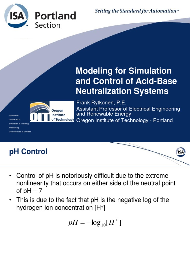 Modeling For Simulation and Control of Acid-Base Neutralization Systems ...