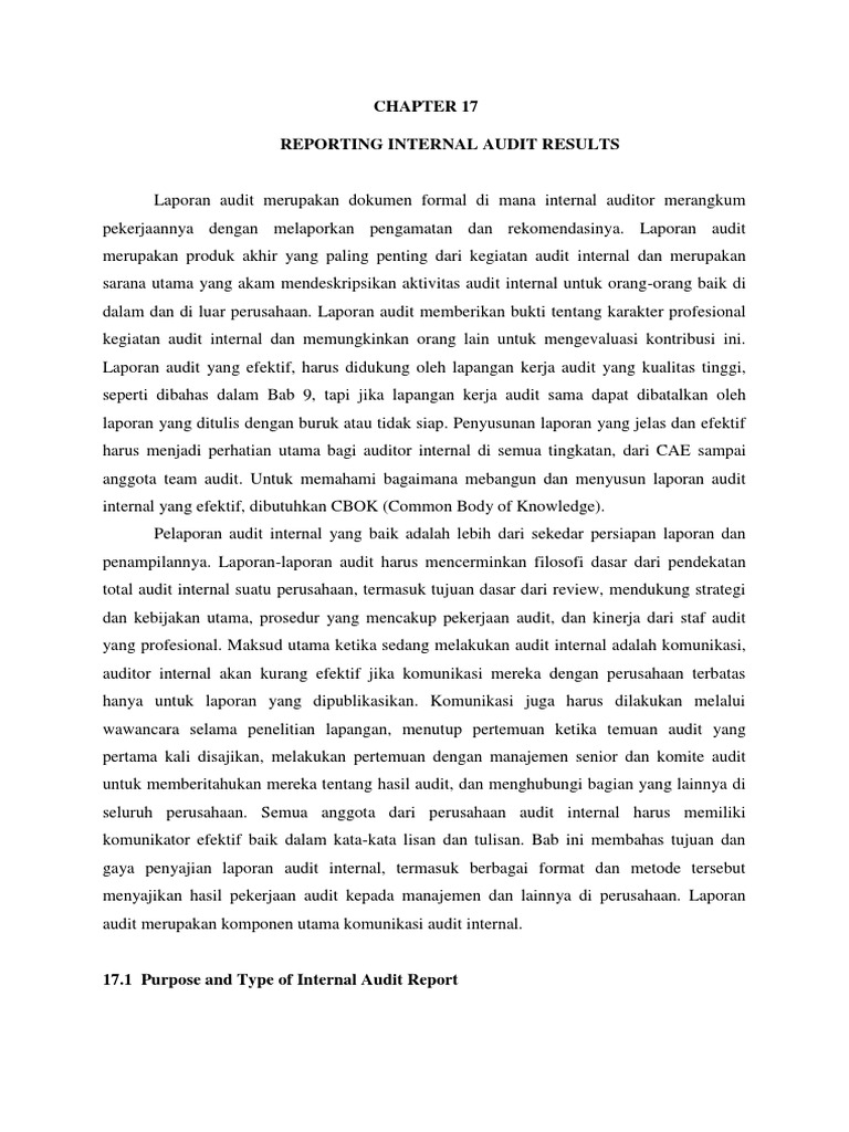 CHAPTER 17 Audit Internal | PDF