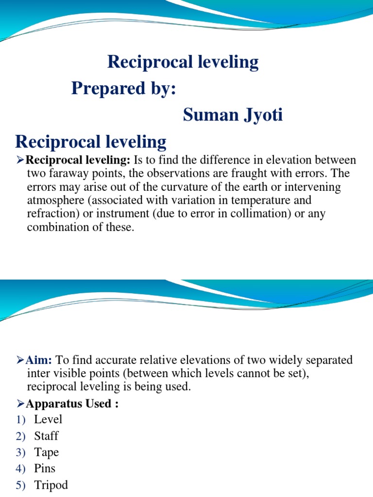 Understanding Reciprocal Leveling in Surveying | PDF | Technology ...