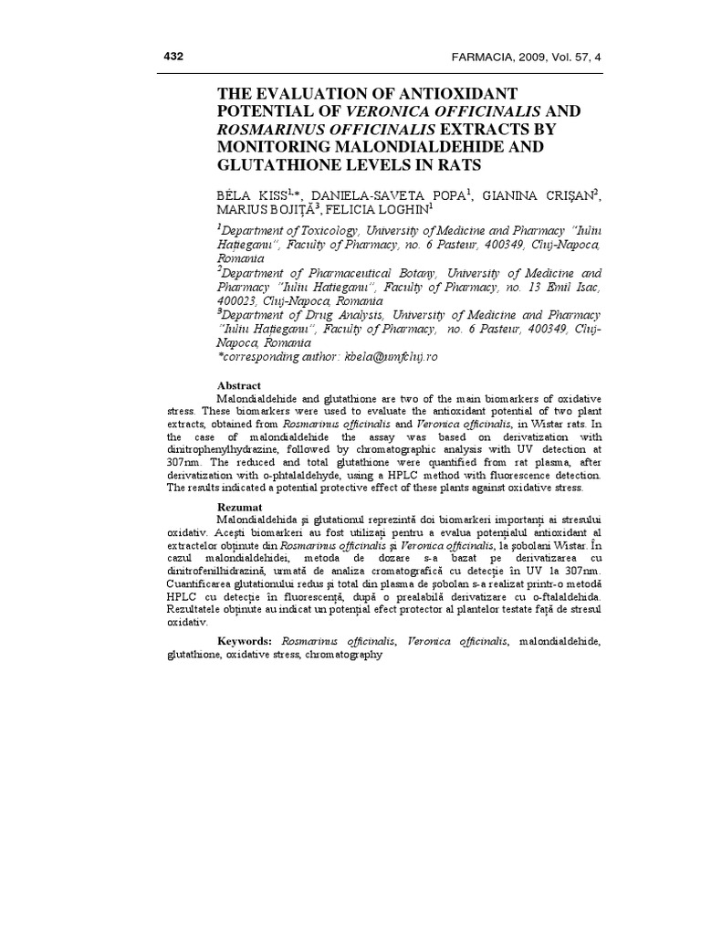 The Evaluation of Antioxidant Potential PDF | PDF | Glutathione ...
