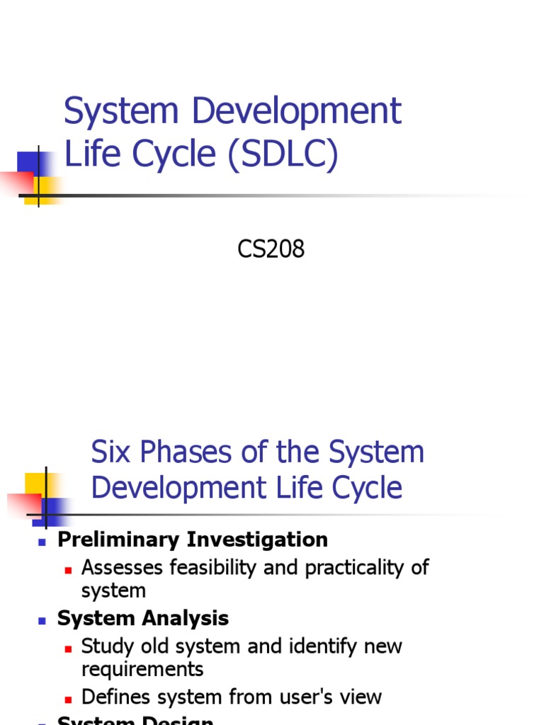 System Development Life Cycle (SDLC) | PDF | Feasibility Study ...