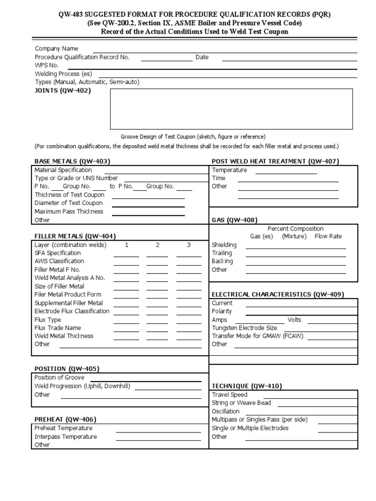 Procedure Qualification Record | PDF | Welding | Construction