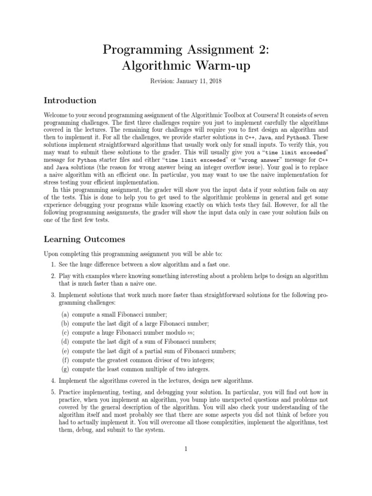 Week2 Algorithmic Warmup | PDF | Computer Programming | Algorithms